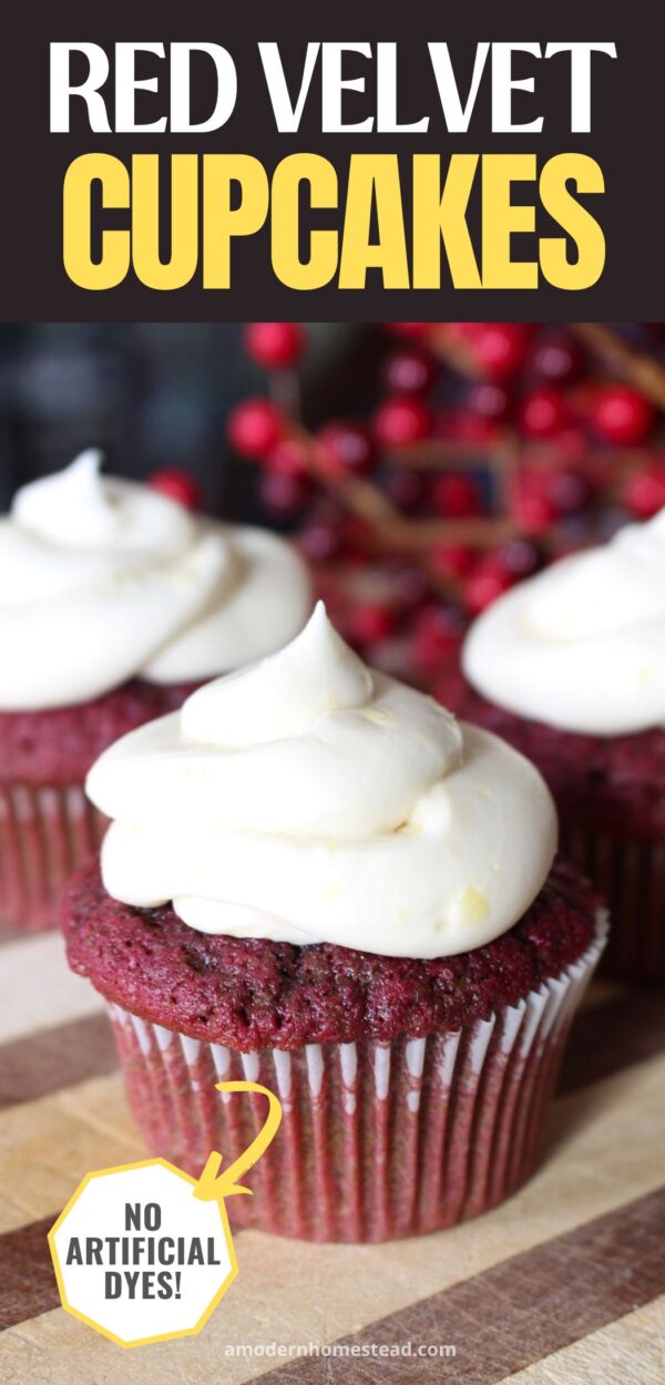 Red Velvet Cupcakes (no artificial food dye!)
