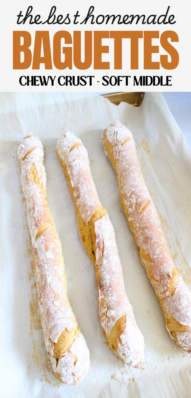 Homemade French Baguette Recipe (Perfect Chewy Crust!)